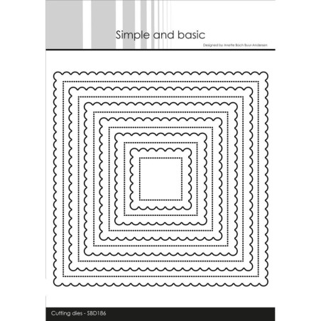 Simple And Basic - Small Pierced Scalloped Squares - SBD186
