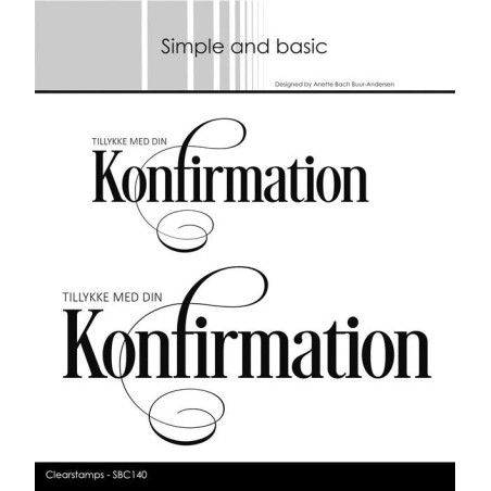 Simple And Basic - Stempel - Tillykke Med Din Konfirmation - SBC140