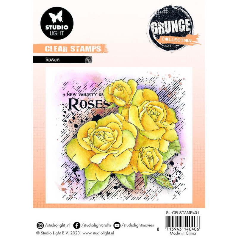 Studio Light - Stempel - Grunge Collection - Roses - SL-GR-STAMP401