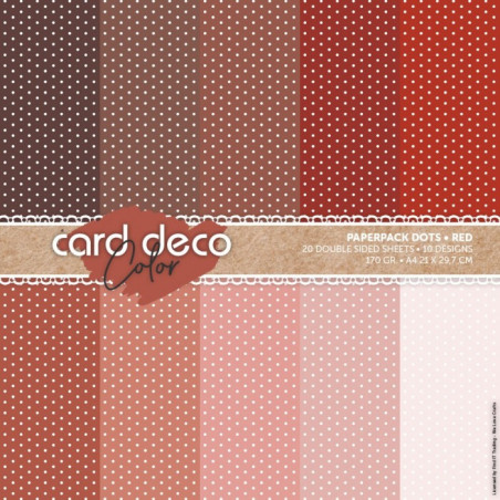 Card Deco Essentials - Color Paperpack - Dots - Red