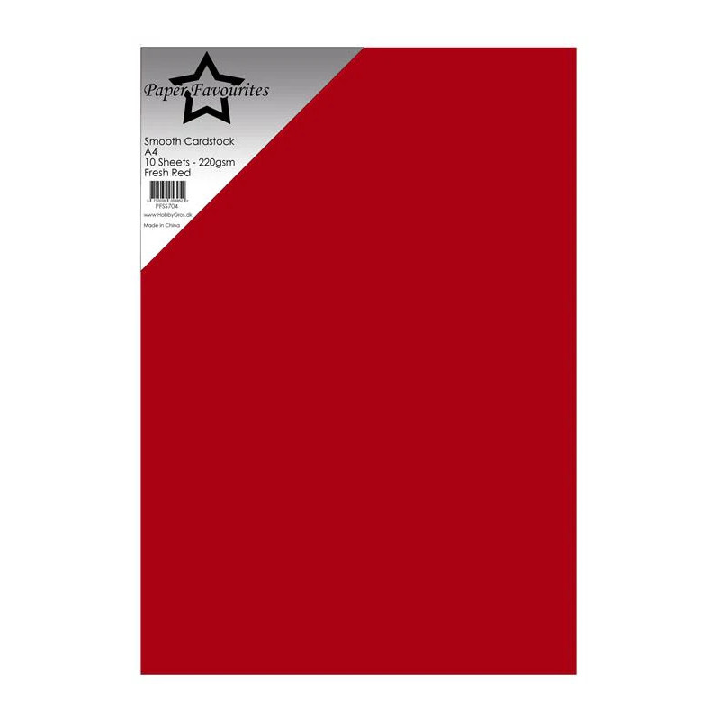 Paper Favourites - Smooth Cardstock A4 - Fresh Red