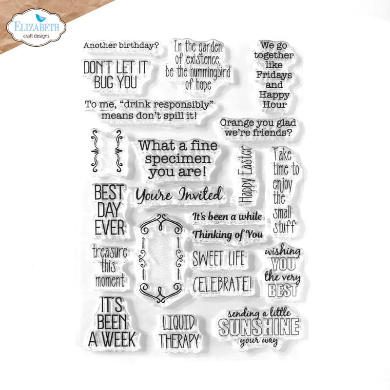 Elizabeth Craft Designs - Stamps - Everyday Elements - Playful Sentiments