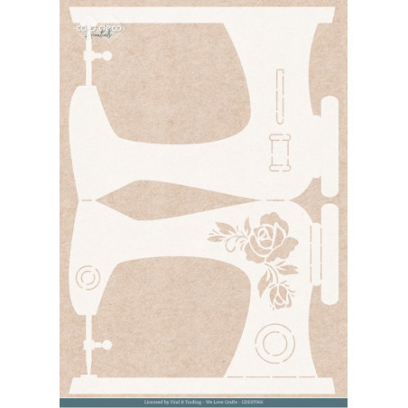 Card Deco Essentials - Stencil A4 - Sewing Machine