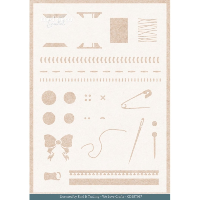 Card Deco Essentials - Stencil A5 - Sewing Stitches