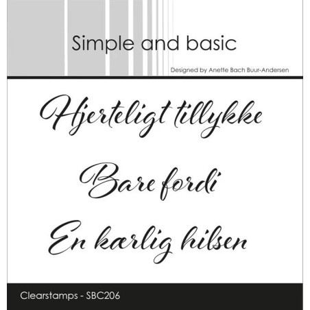 Simple And Basic - Stempel - Hjerteligt Tillykke - SBC206